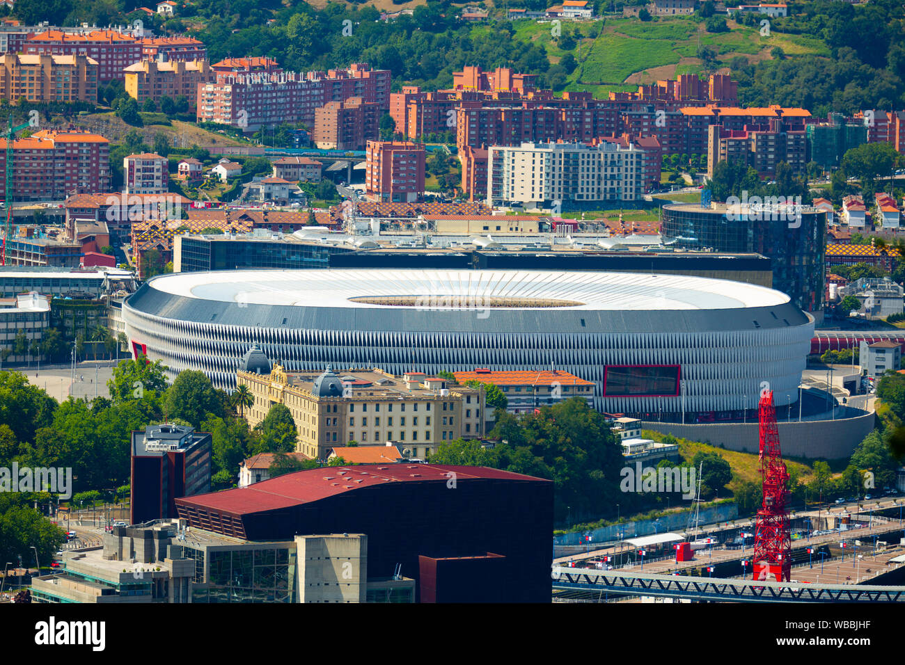 View of building of football San Mames Stadium (Nuevo San Mames) in ...