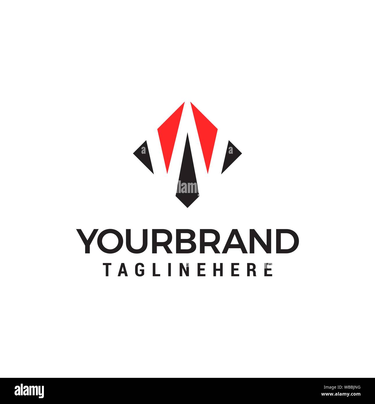 letter W negative space square logo vector design template Stock Vector ...