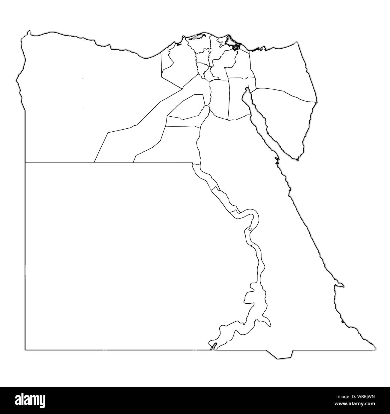 Egypt outline map Black and White Stock Photos & Images - Alamy