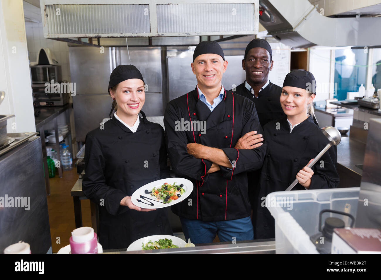 Team positive chefs young hi-res stock photography and images - Alamy