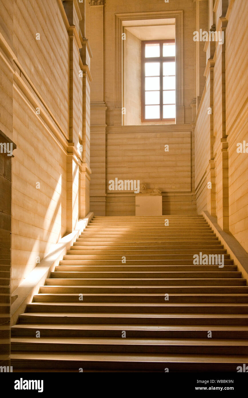 Louvre museum stairs hi-res stock photography and images - Alamy