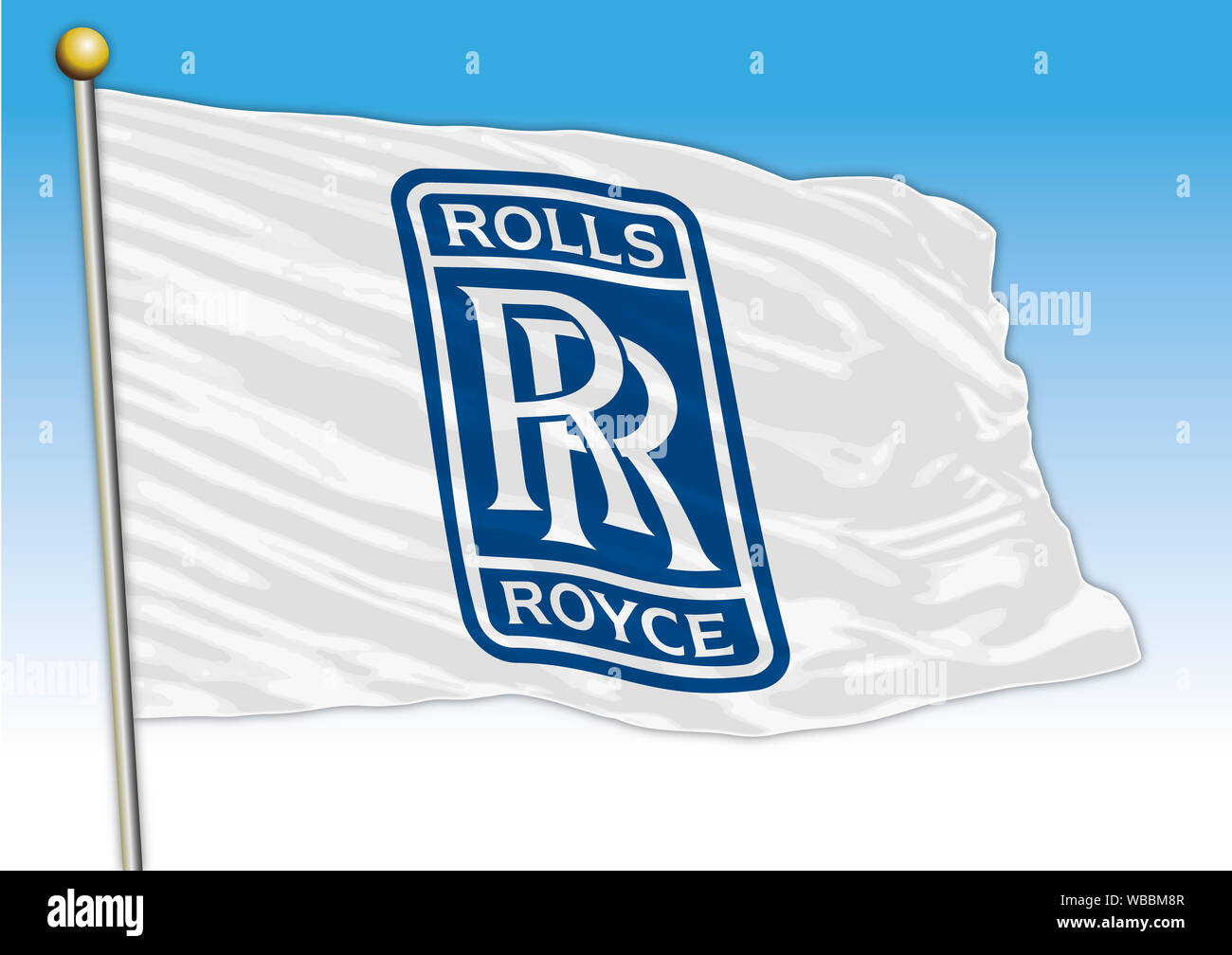 Renault car industrial group, flag with logo, illustration Stock Photo ...