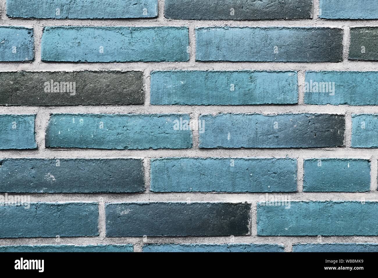 Detailed close up view on old aged blue brick walls in high resolution ...