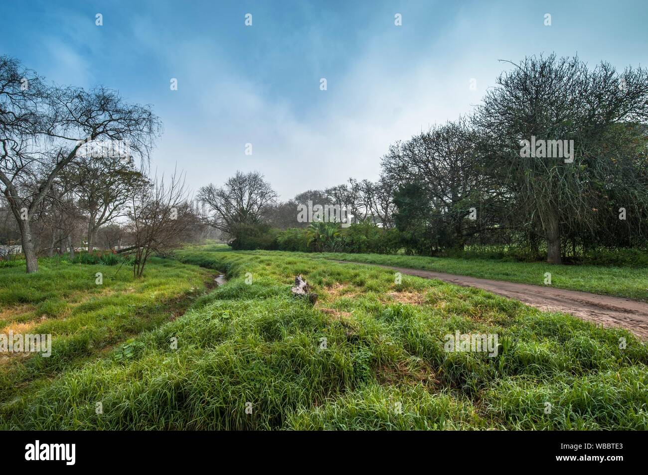Country road. Hiking and cycling trails in the countryside. South ...