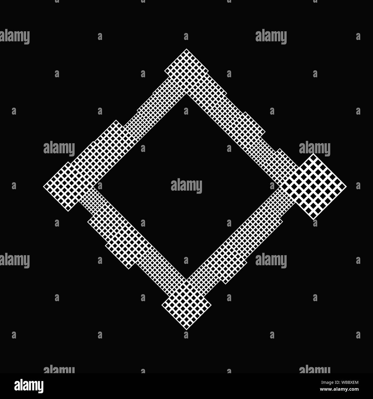 Minimal square badge decoration element - black and white modern ...