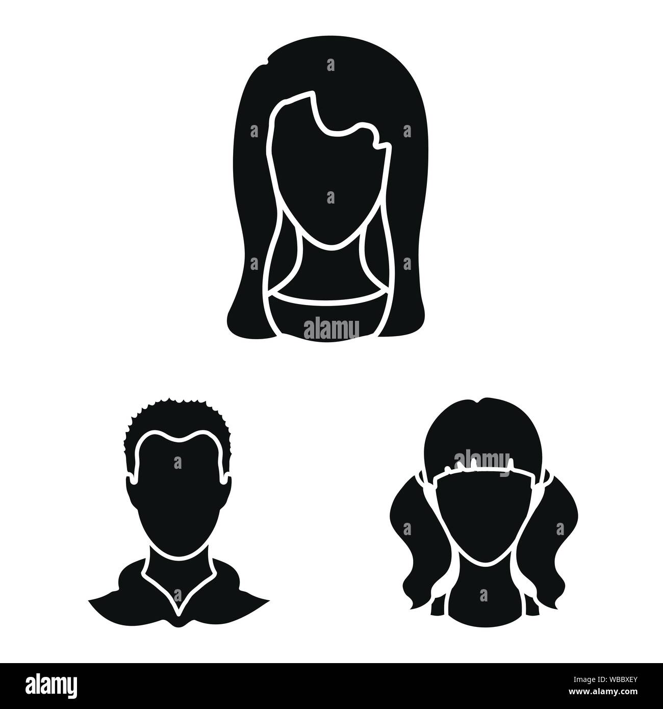 Vector illustration of character and profile logo. Set of character and ...