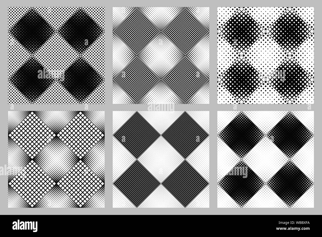 Seamless Geometrical Square Pattern Background Design Set Abstract