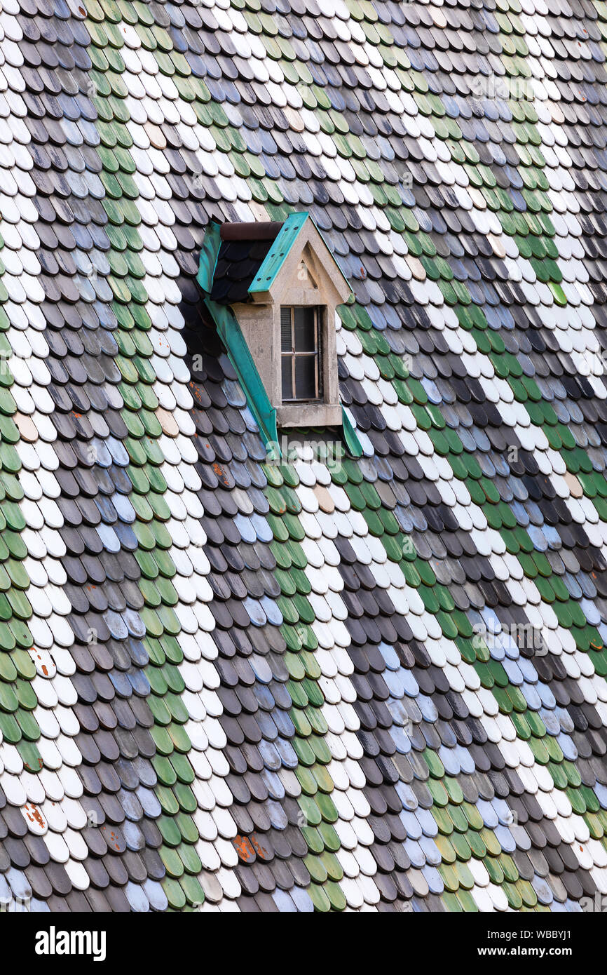 Roof Tiles and small windows of St. Stephen's Cathedral, Vienna ...