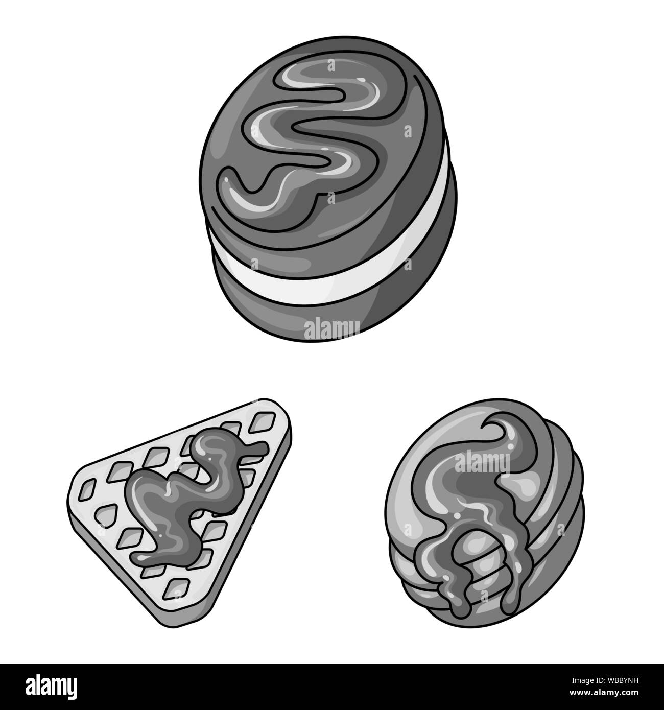 Vector illustration of sweet and caramel icon. Set of sweet and ...