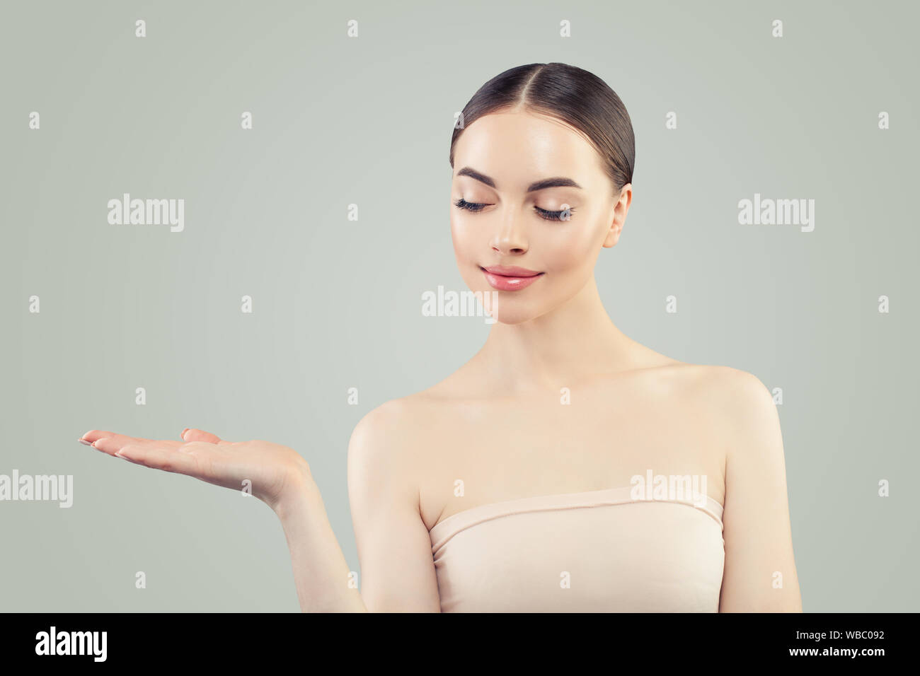 Beautiful female face. Healthy model with clear skin. Skincare and ...