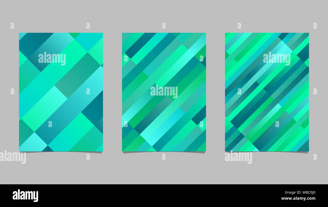 Gradient diagonal rectangle page template set - abstract vector ...