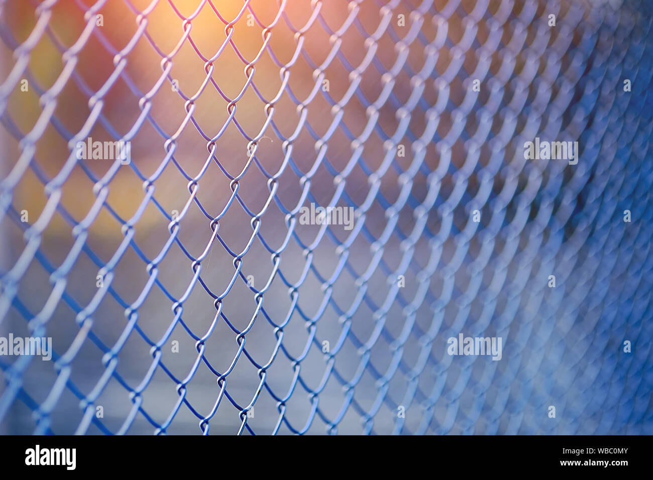 Steel mesh netting with blue polymer coating, close-up Stock Photo - Alamy