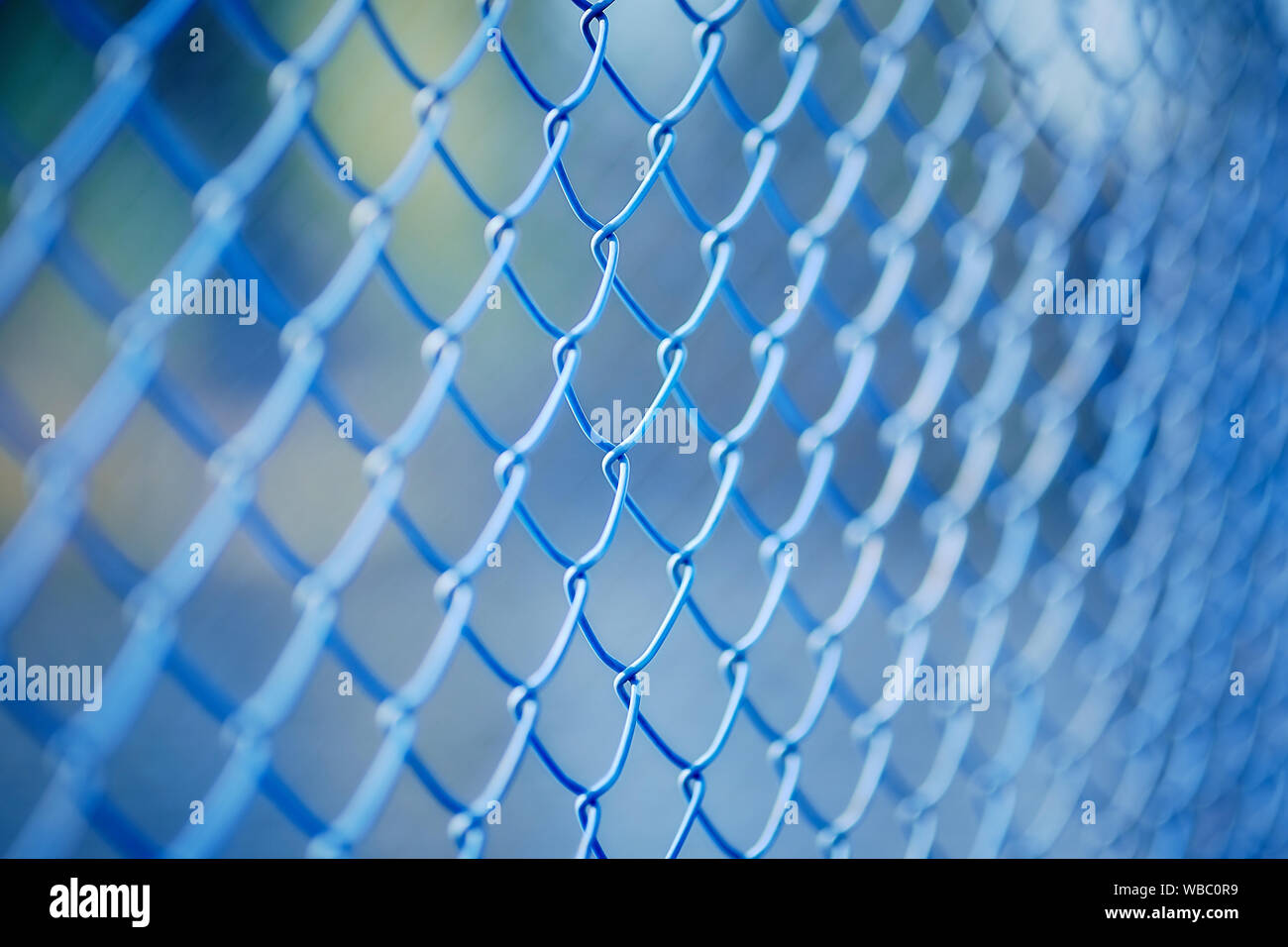 Steel mesh netting with blue polymer coating, close-up Stock Photo - Alamy