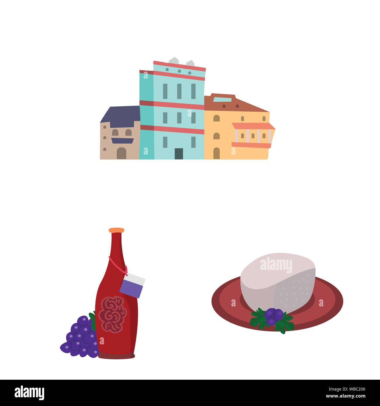 Vector illustration of Caucasus and traditions icon. Collection of ...