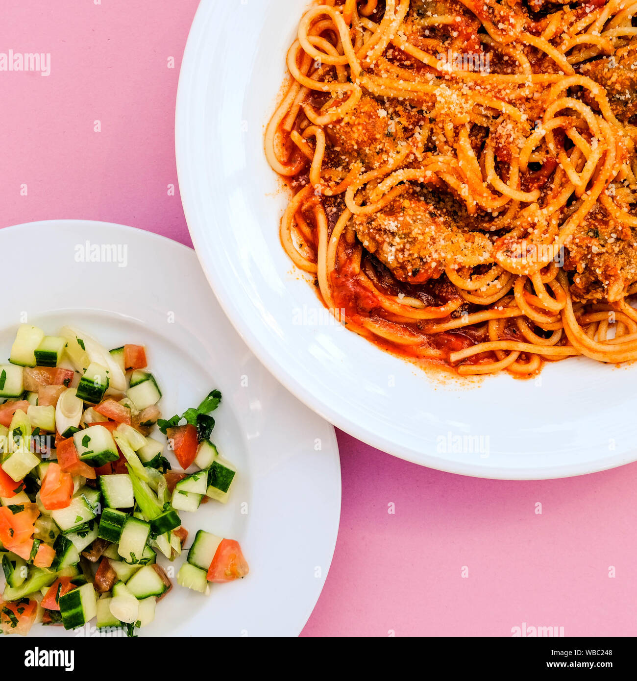 Italian Style Spaghetti with Meatballs in Tomato Sauce Stock Photo - Alamy