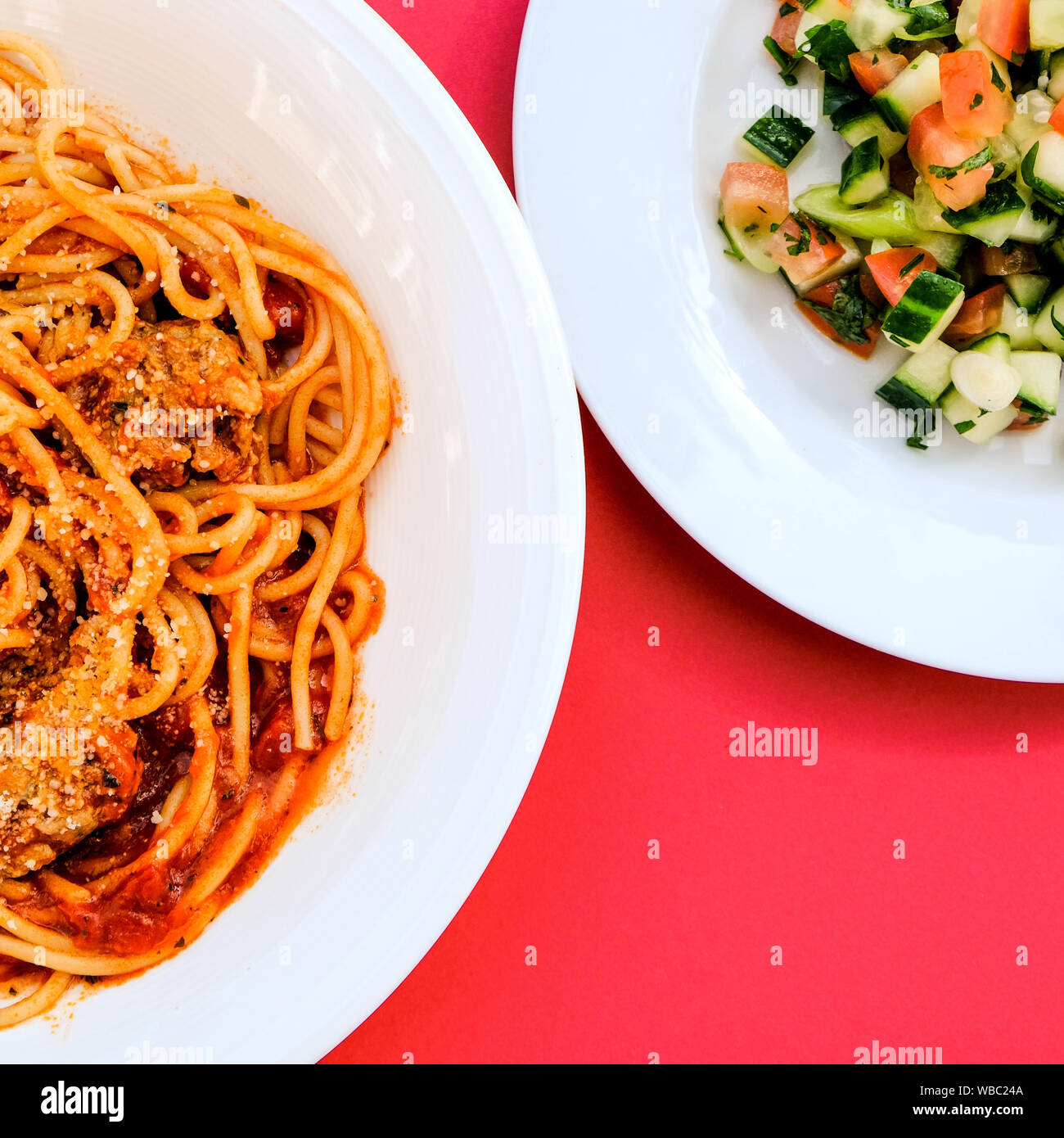 Italian Style Spaghetti with Meatballs in Tomato Sauce Stock Photo - Alamy