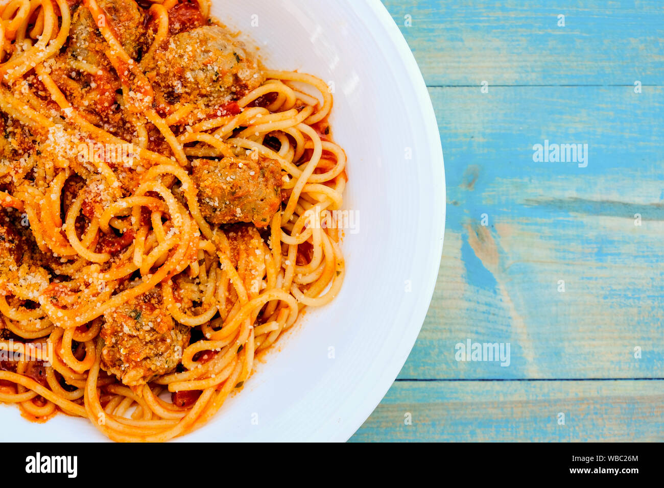 Italian Style Spaghetti with Meatballs in Tomato Sauce Stock Photo - Alamy