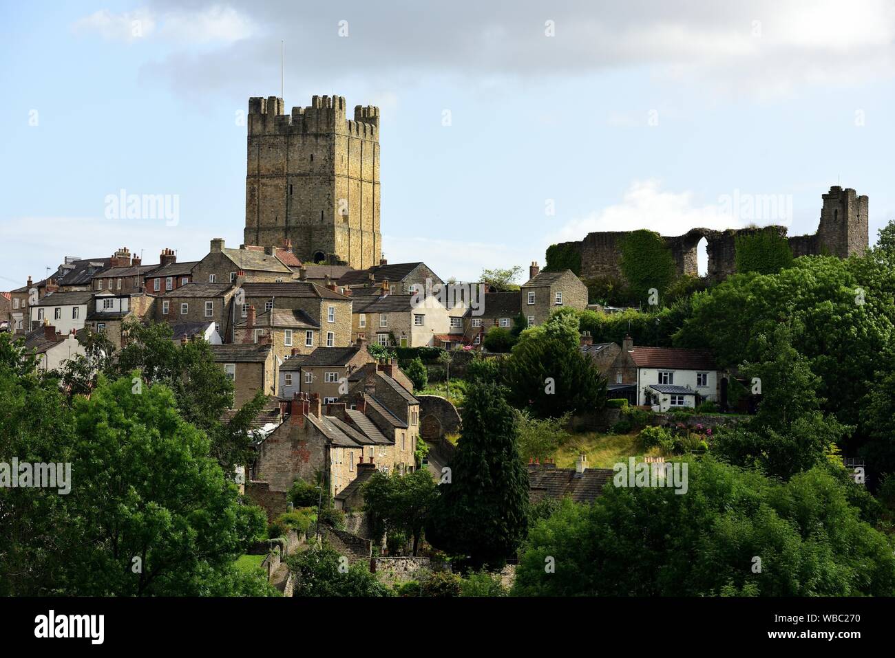 Richmond,North Yorkshire,seen from the Culloden Tower Stock Photo - Alamy