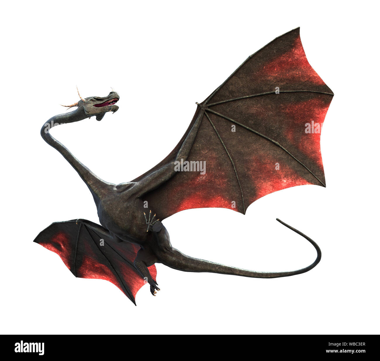 dragon, flying fantasy animal isolated on white background Stock Photo ...