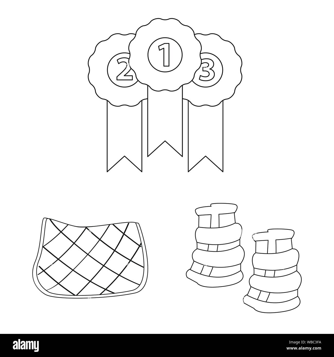 Isolated object of horseback and equestrian symbol. Collection of ...