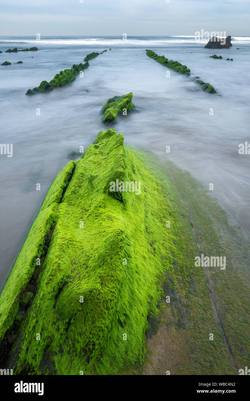 Beach of Barrika, Vizcaya, Spain Stock Photo - Alamy