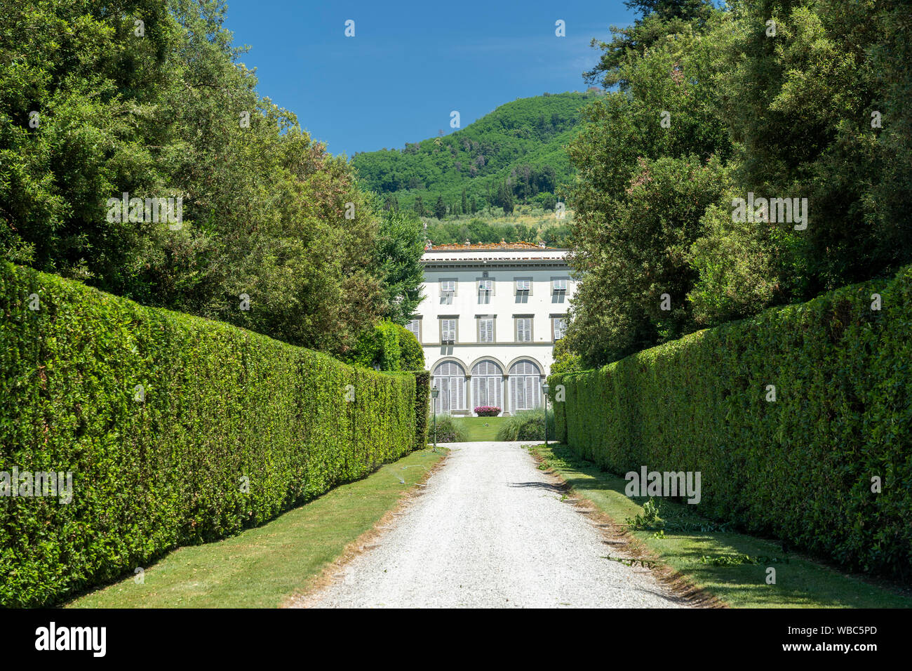 Marlia, Lucca, Tuscany, Italy: exterior of the Villa Grabau and its ...