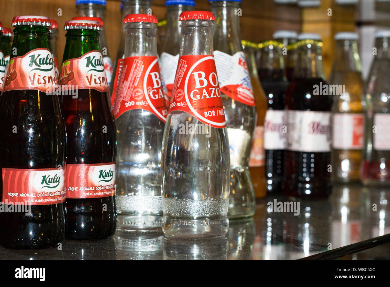 A small shop in Suleymaniye, Istanbul sells only Turkish local sodas ...