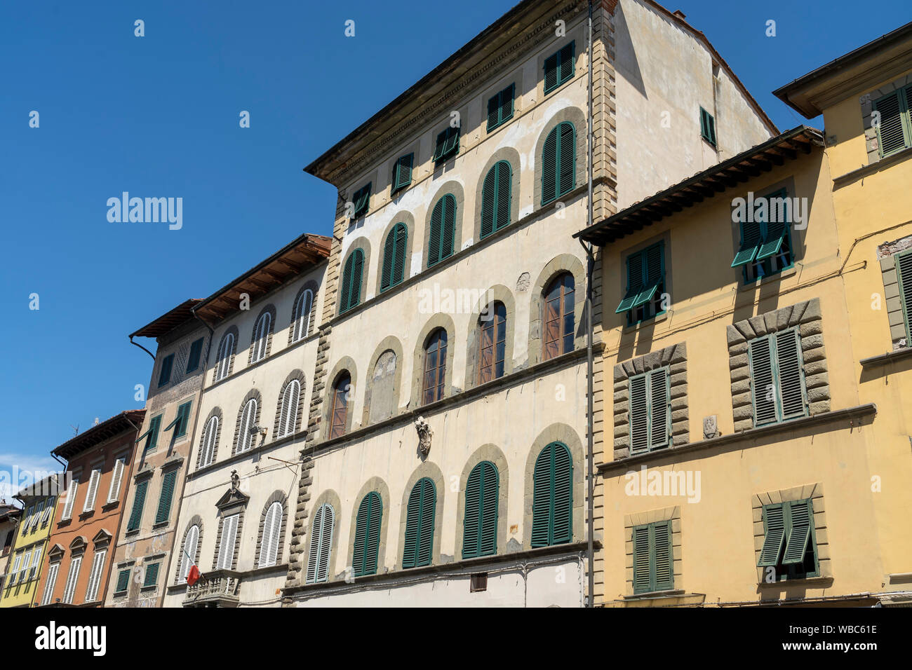 Pescia, Pistoia, Tuscany, Italy: exterior of historic buildings Stock ...