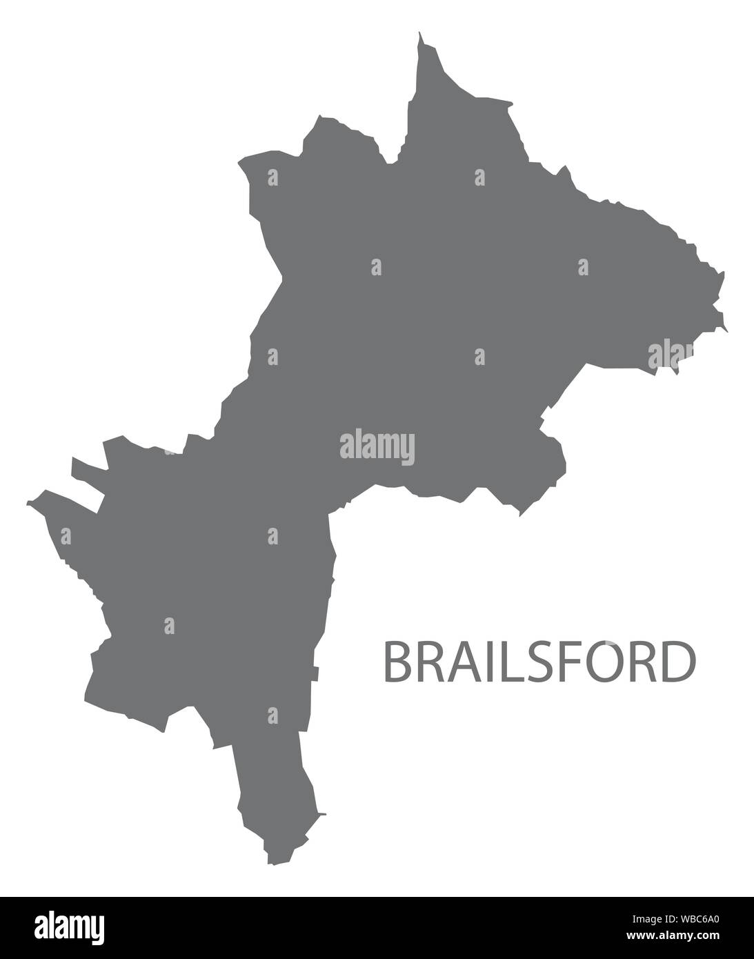 Brailsford grey ward map of Derbyshire Dales district in East Midlands ...