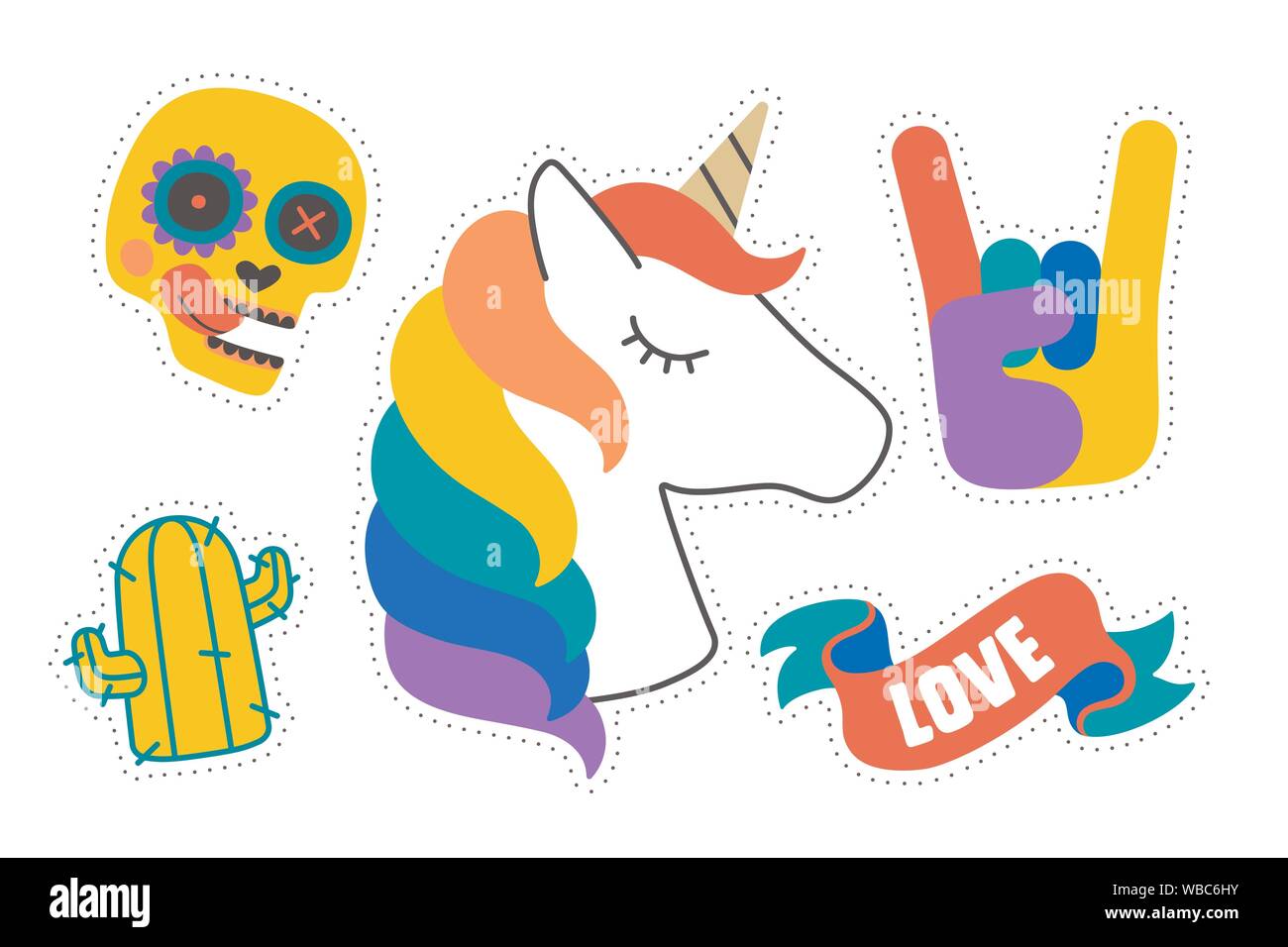 Fun Stickers. Colorful fun stickers. Design cartoon stickers Stock ...