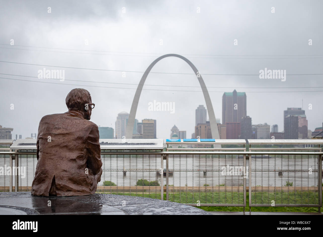 Saint Louis Missouri, US of America, May 12, 2019. Statue of Malcolm ...