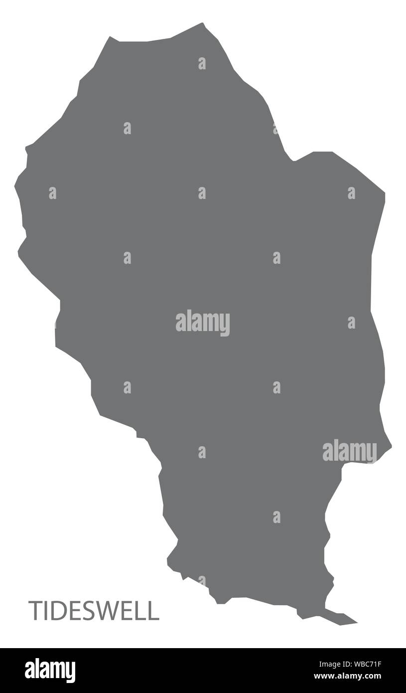 Tideswell grey ward map of Derbyshire Dales district in East Midlands ...