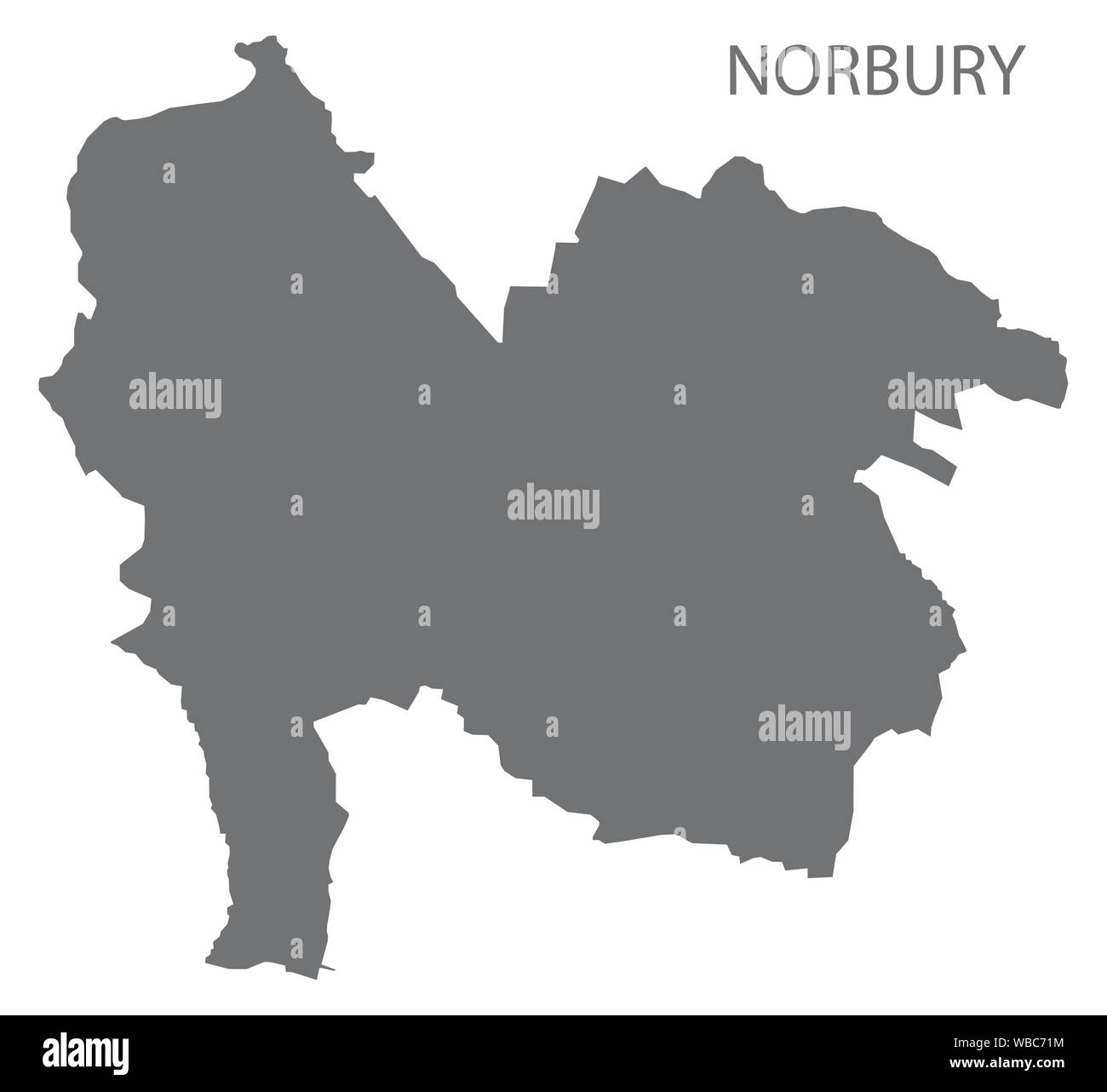 Norbury grey ward map of Derbyshire Dales district in East Midlands ...