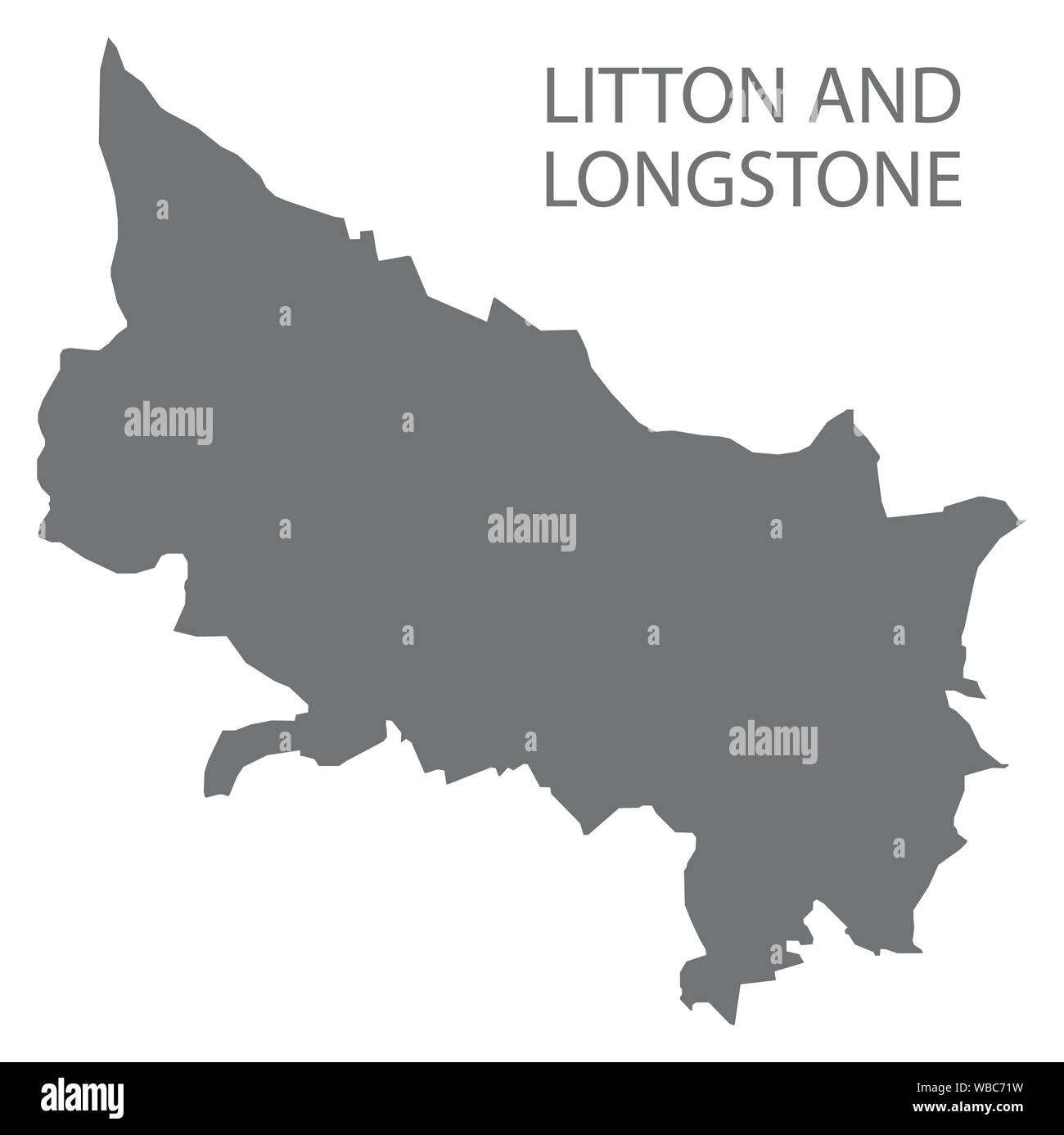 Litton and Longstone grey ward map of Derbyshire Dales district in East ...