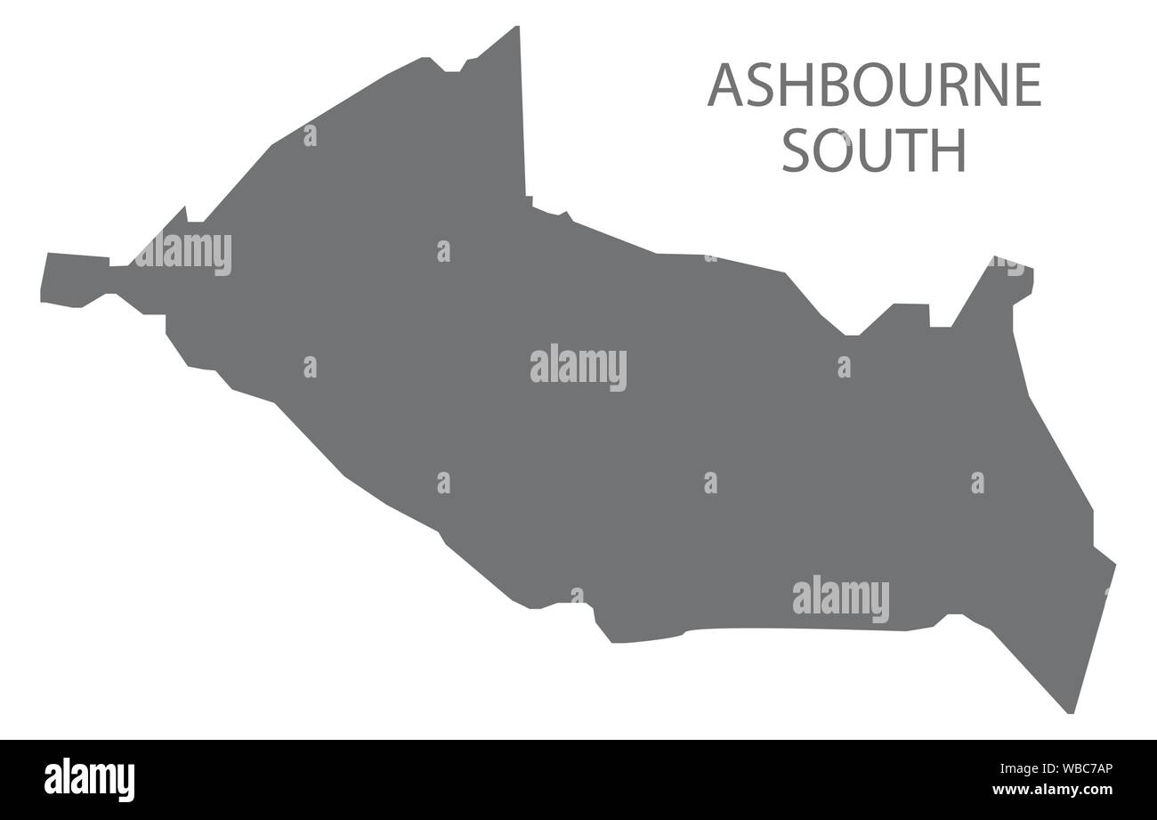 Ashbourne South grey ward map of Derbyshire Dales district in East ...