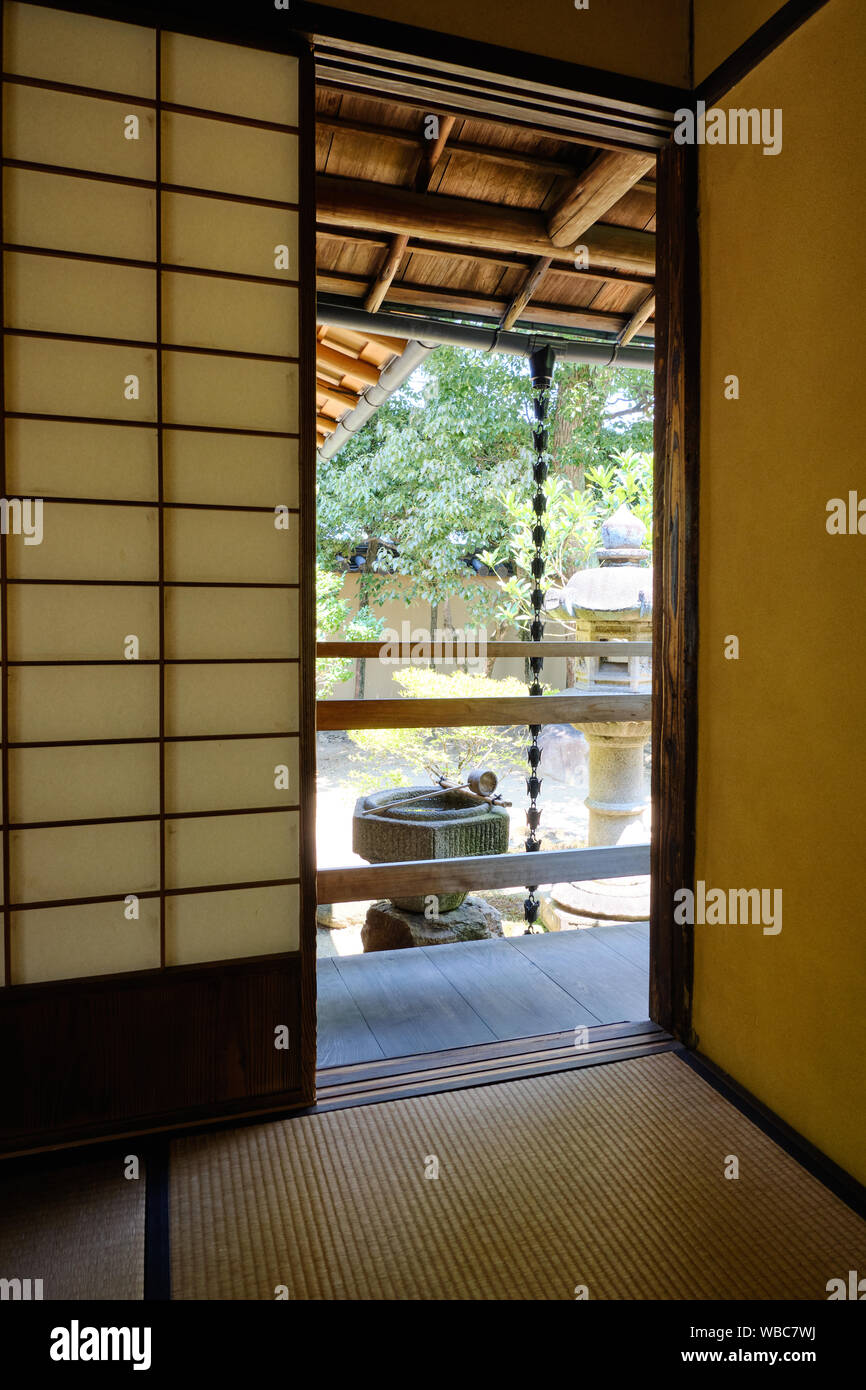 The interior of the Imanishi Shoin traditional house in Nara, Japan ...