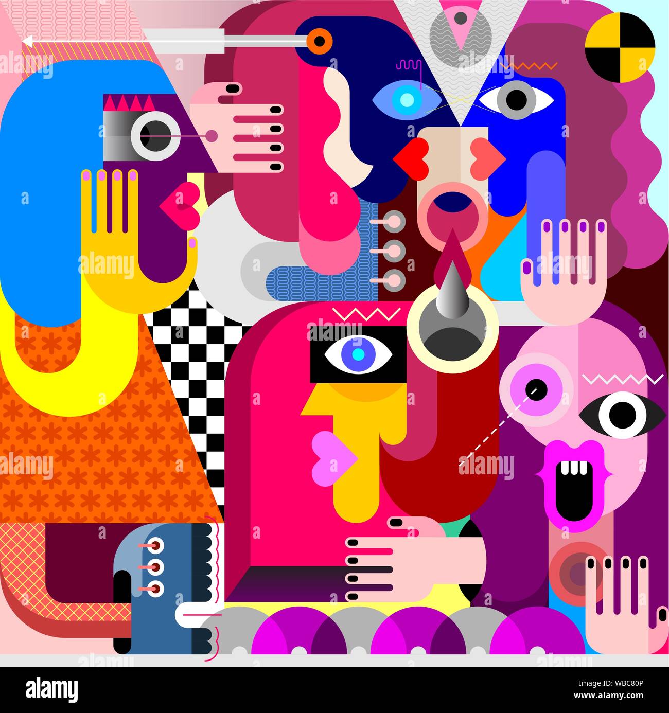 Women portrait group surprised Stock Vector Images - Alamy