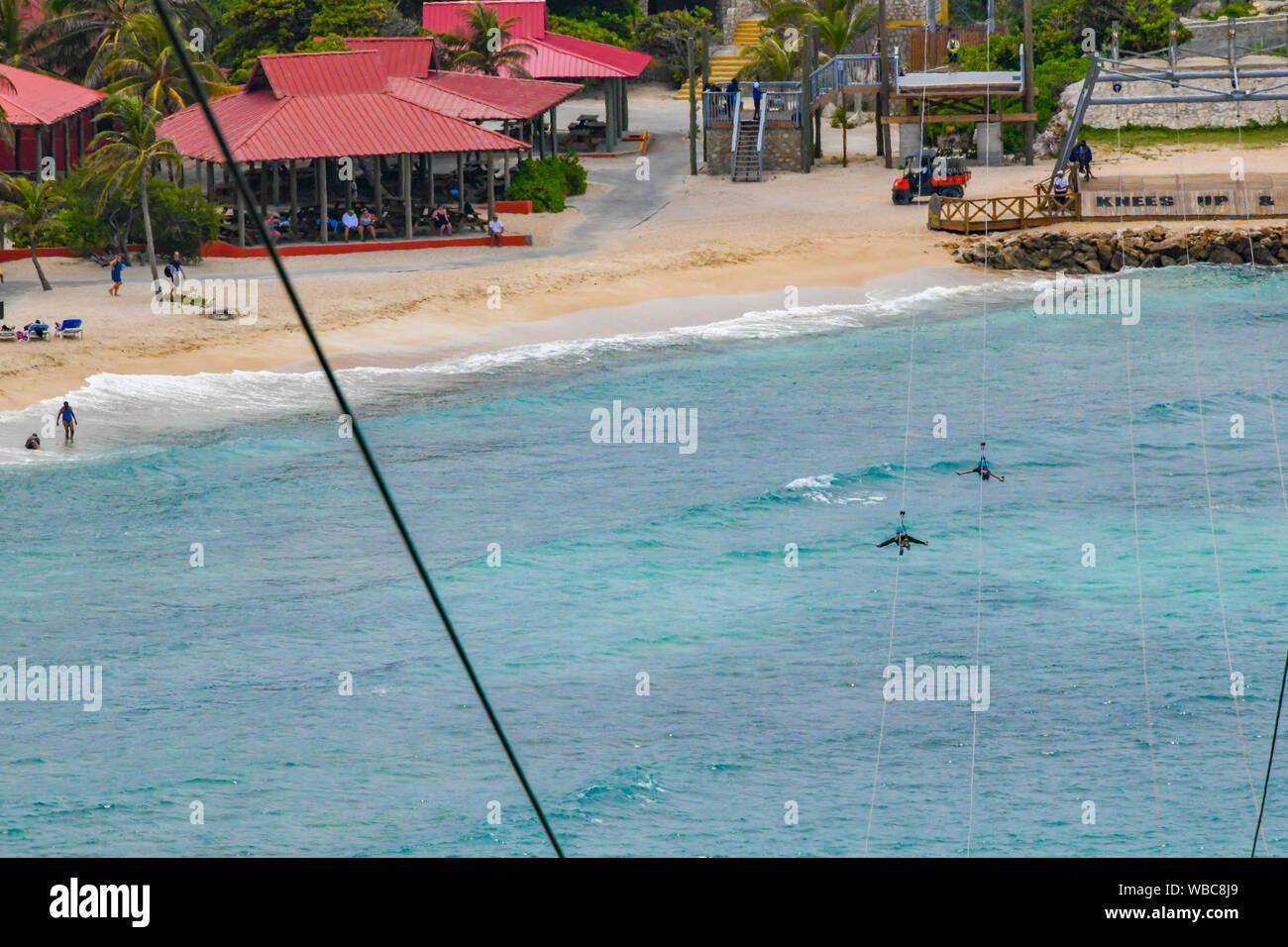 Caribbean zip line - vacations on a Caribbean zipline over the water ...