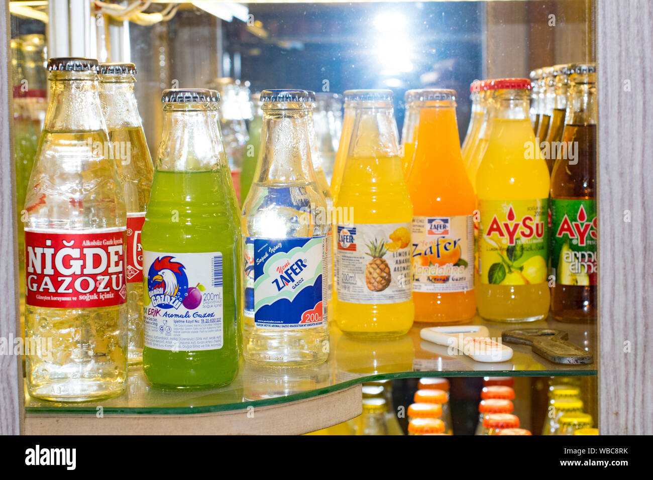 A small shop in Suleymaniye, Istanbul sells only Turkish local sodas ...
