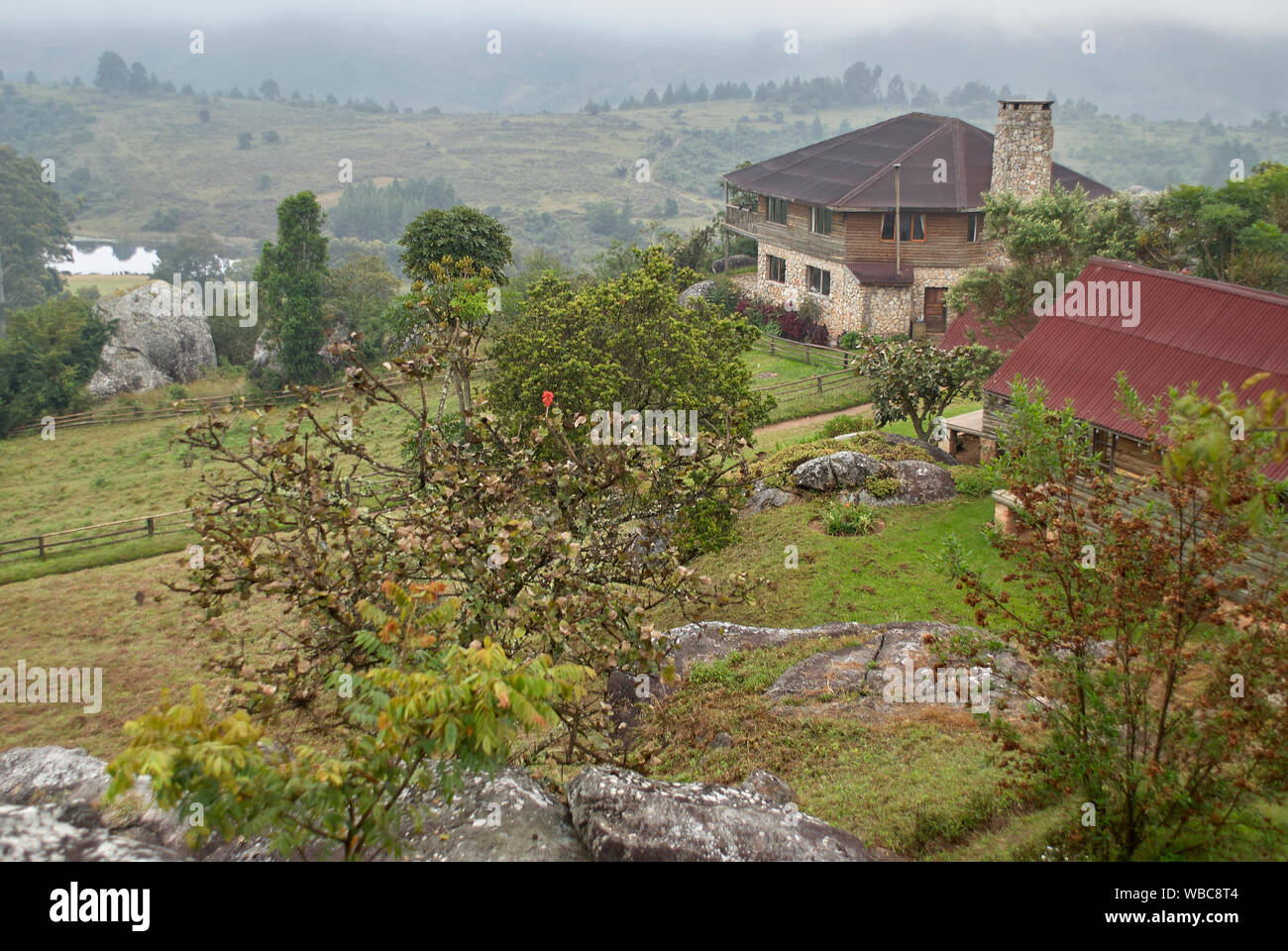 Cabins on the Fox-Farm tea estate in Mufindi (Tanzania highlands Stock ...