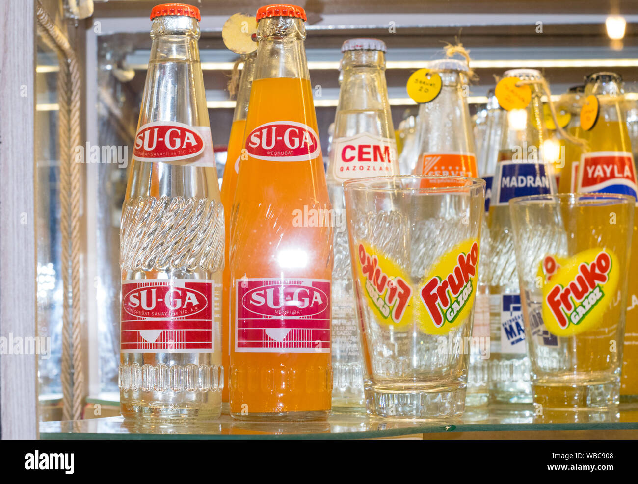 A small shop in Suleymaniye, Istanbul sells only Turkish local sodas ...
