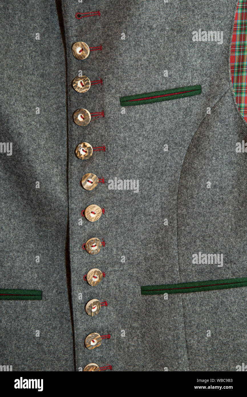 traditional Austrian mans suit with stag horn buttons Stock Photo - Alamy