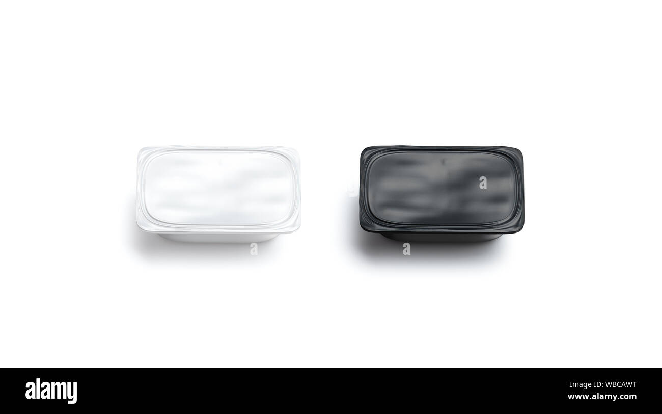 Blank blank and white butter box mockup set, top view Stock Photo - Alamy