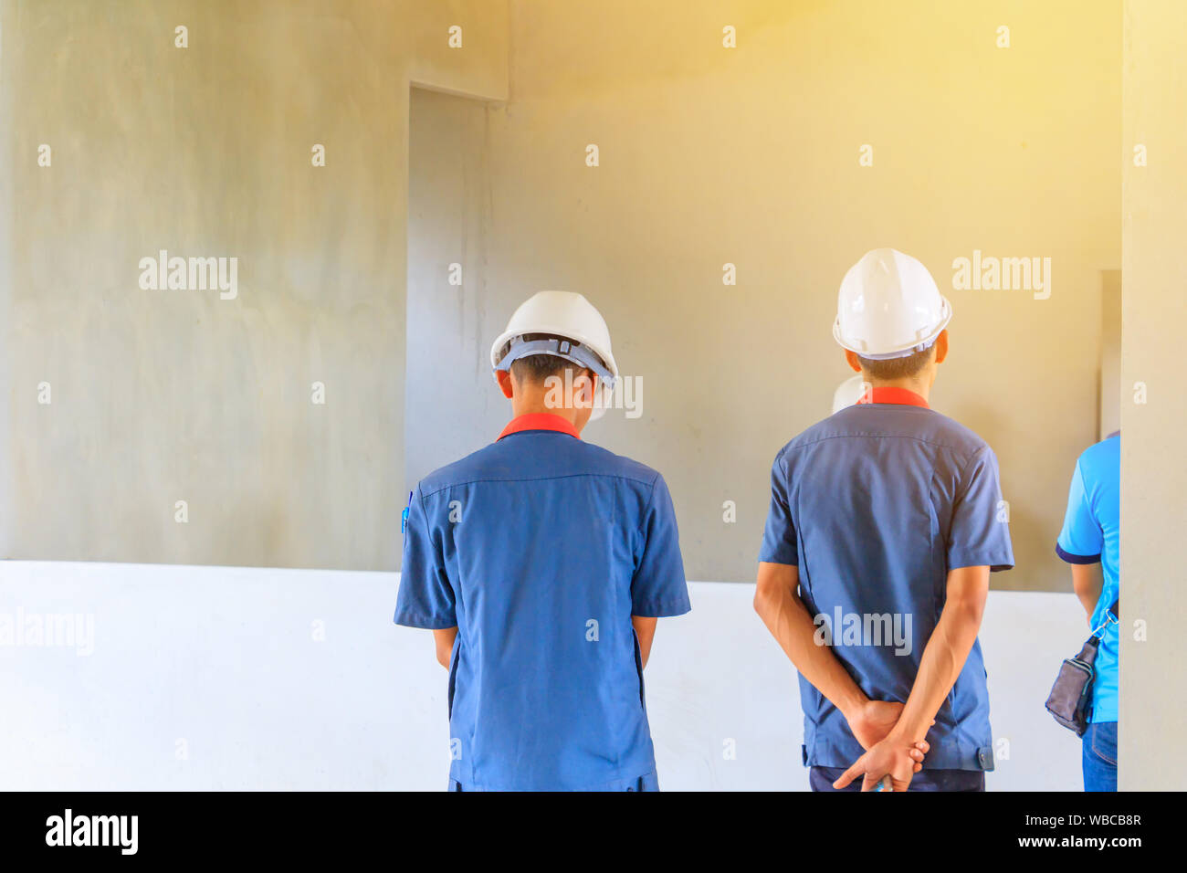 two engineer check in construction building working site Stock Photo ...