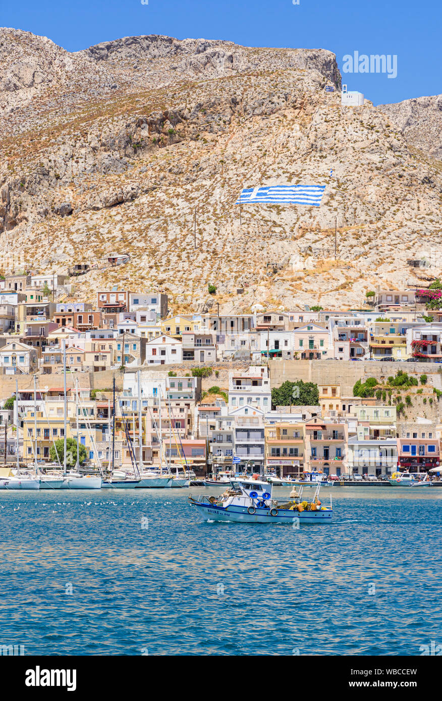 Town of Pothia on the Dodecanese island of Kalymnos, Greece Stock Photo ...