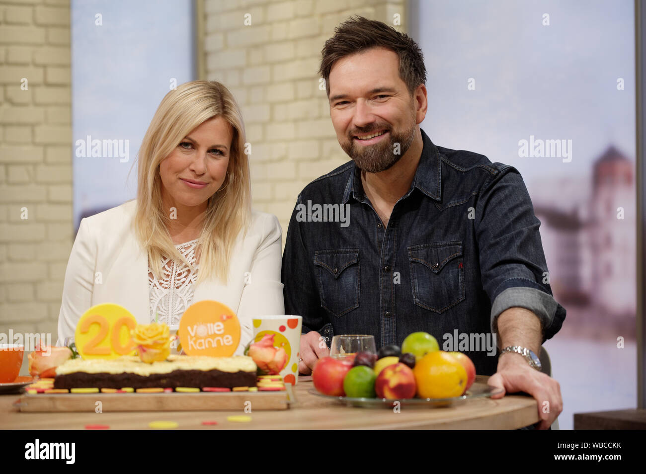 Cologne, Germany. 26th Aug, 2019. The presenters Nadine Krüger (l) and ...
