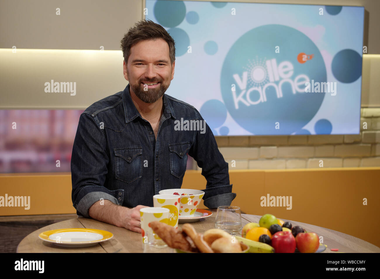 Cologne, Germany. 26th Aug, 2019. The presenter Ingo Nommsen sits in ...