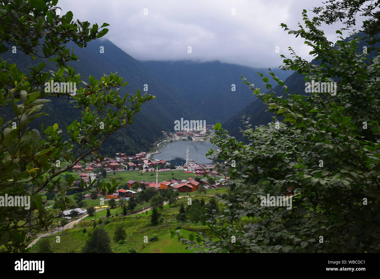 Uzungol lake view (Long lake) top view of the mountains and lake in ...