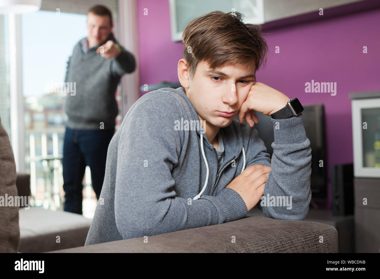 Father scolds son hi-res stock photography and images - Alamy
