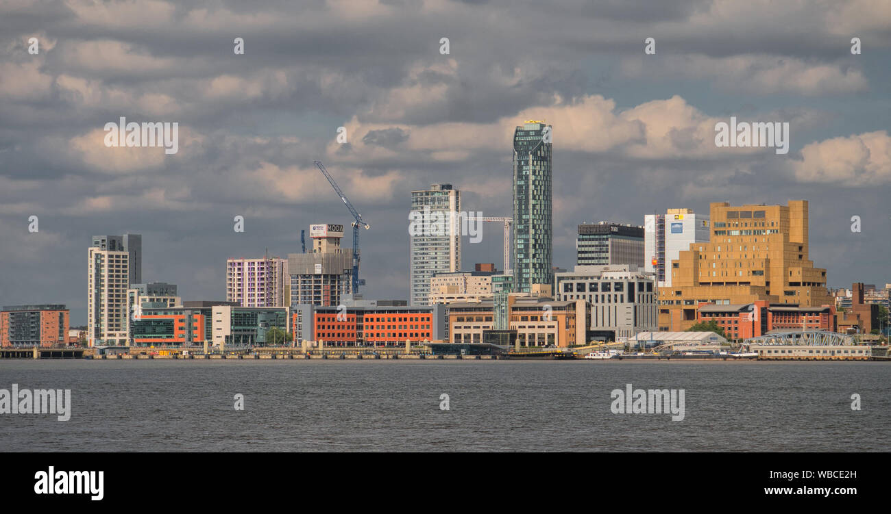 Modern architecture on Liverpool's historic waterfront on the River ...